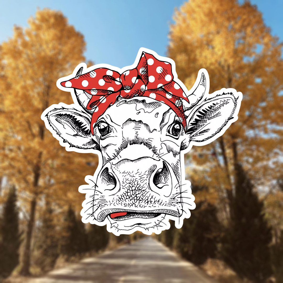 Cow car decal store