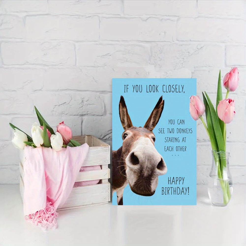 Funny Birthday Card Donkey Humor – Versatile Greeting Anyone - Temu
