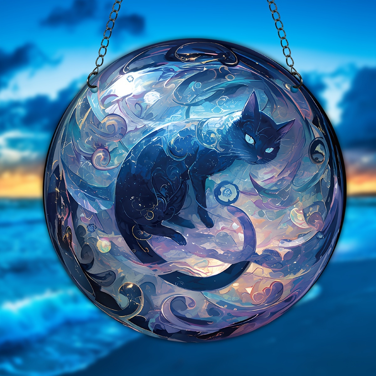 Cat Acrylic Suncatcher Round Hanging Window Decor - Temu