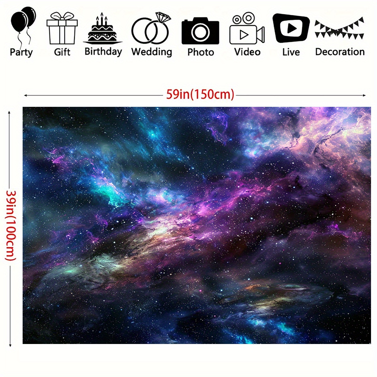 Galaxy Photography Backdrop – Polyester Universe Space - Temu