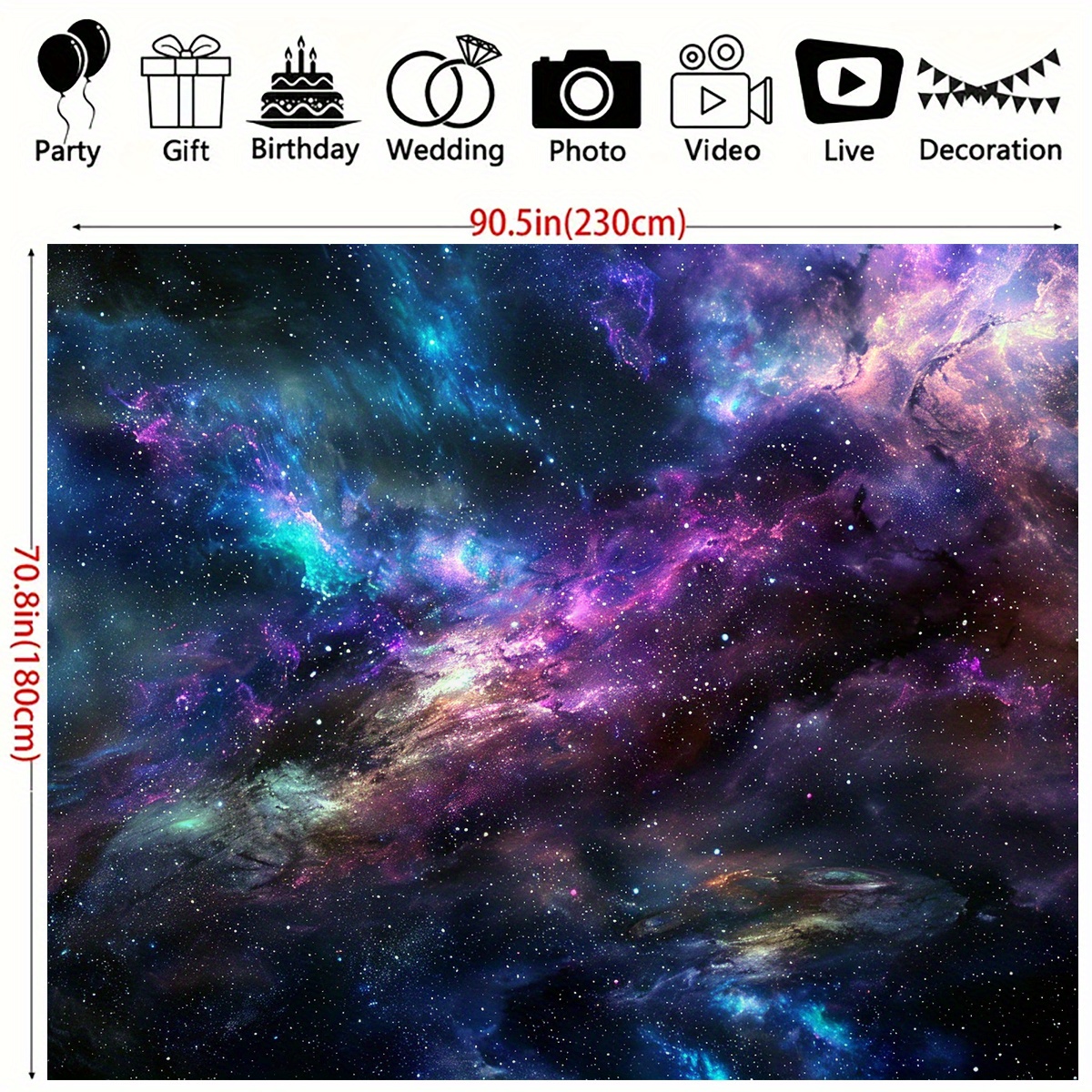Galaxy Photography Backdrop – Polyester Universe Space - Temu
