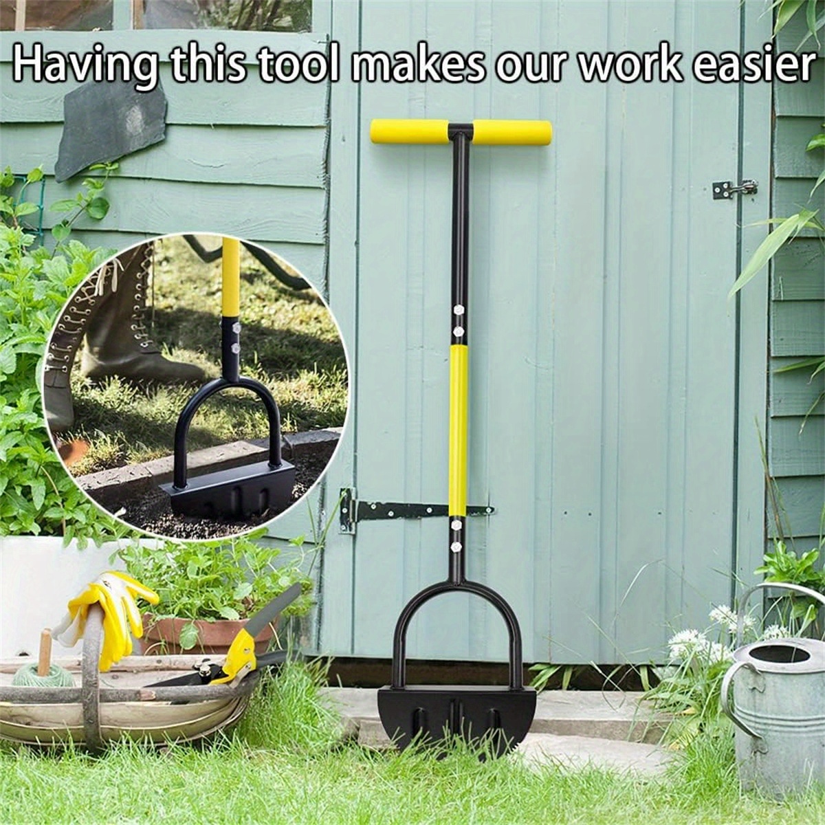 manual edging shovel handle half moon lawn edger tool - Temu