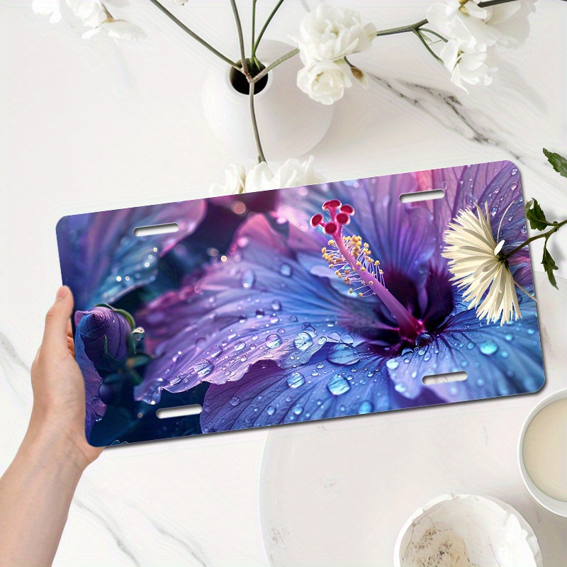 Hibiscus Flower Aluminum License Plate Waterproof - Temu