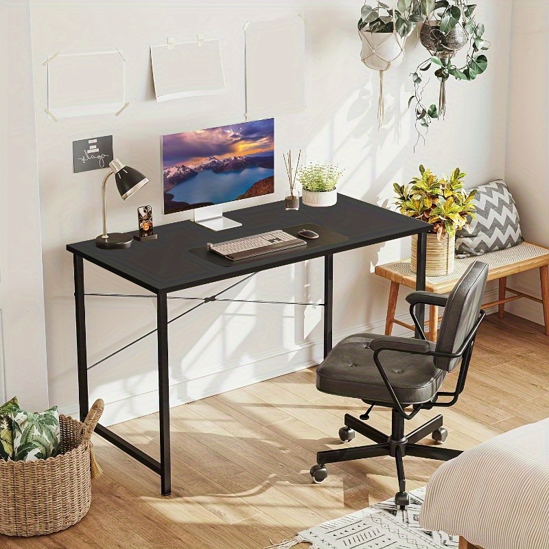 compact modern black computer desk worktop easy Temu United Kingdom