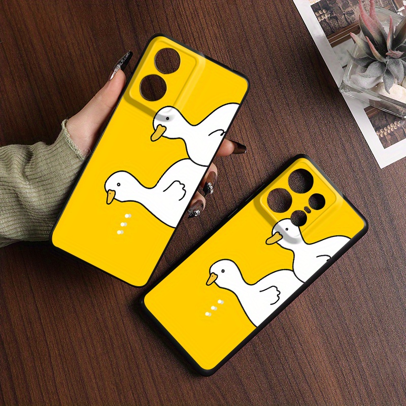 Luxury Silicone For Motorola G54 G60 Pattern Two Ducks Phone Case For ...