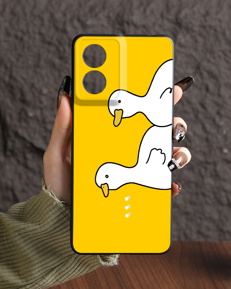 Luxury Silicone For Motorola G54 G60 Pattern Two Ducks Phone Case For ...