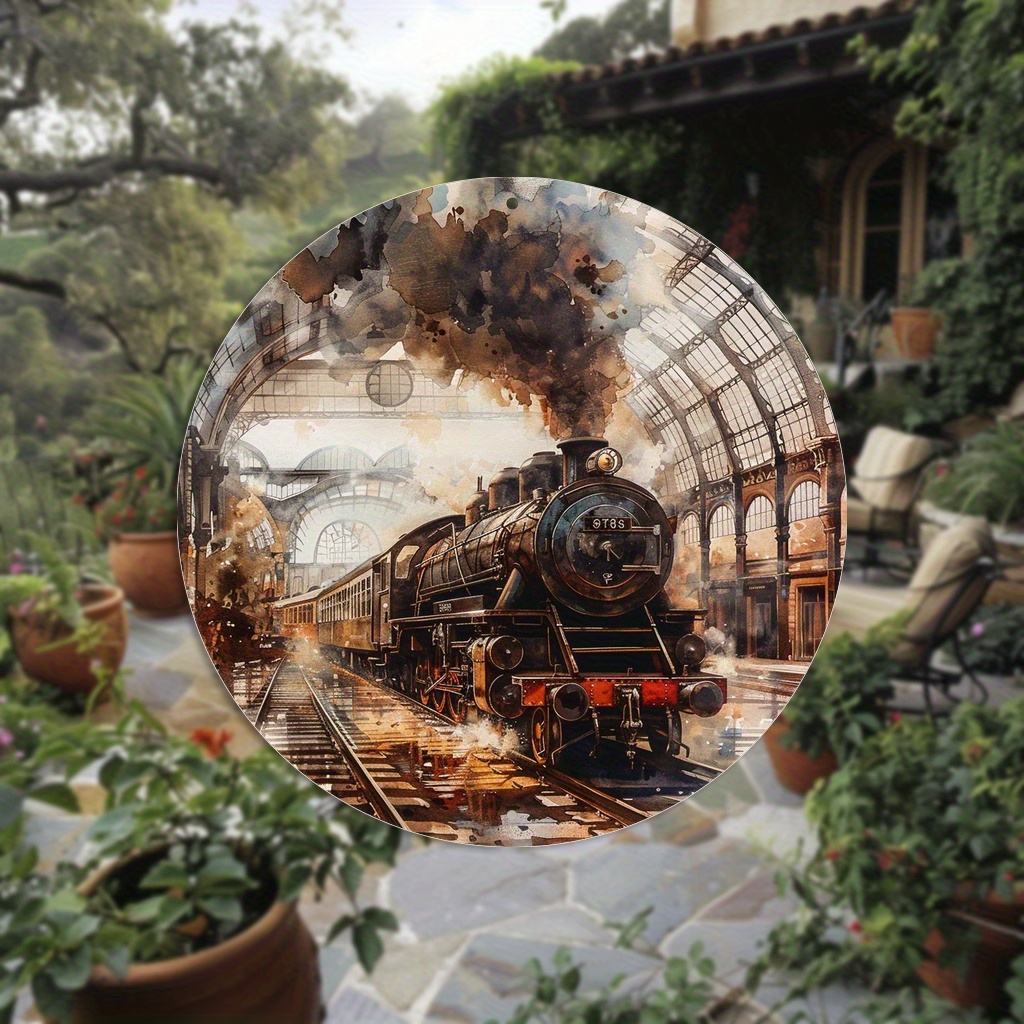 Vintage Train Station Art Poster Frameless Aluminum - Temu