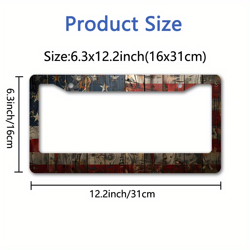 1pc 6 3x12 2inch 16x31cm metal license plate frame cover american flag decorative car front license plates frame cover for cars accessory temu Temu