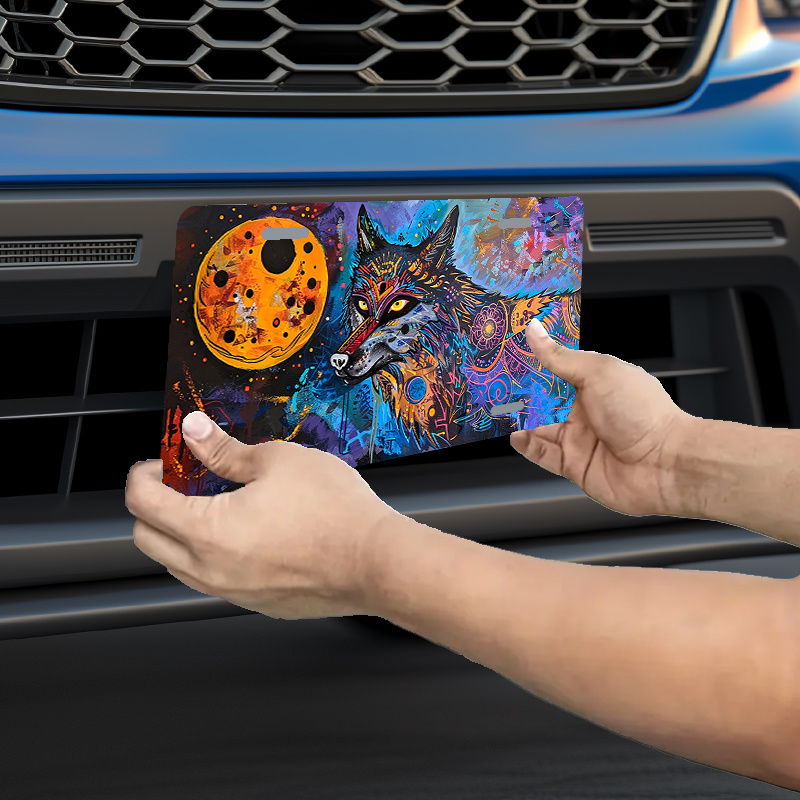 Waterproof Aluminum Wolf License Plate 1pc Graffiti Style Decorative ...
