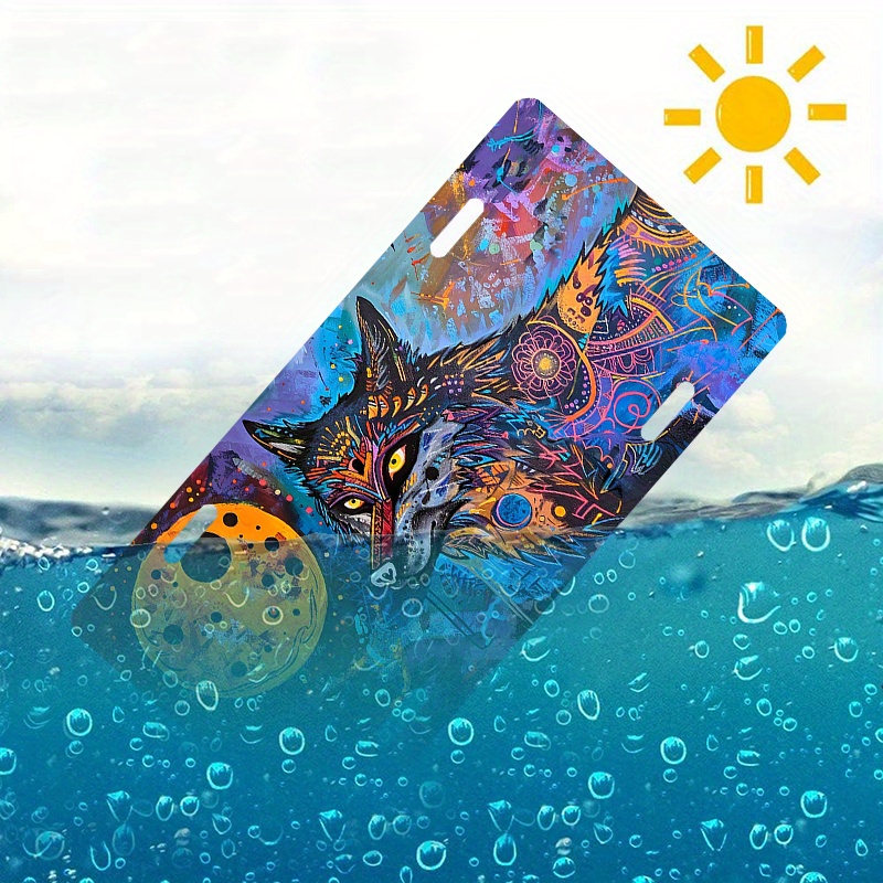 Waterproof Aluminum Wolf License Plate 1pc Graffiti Style Decorative ...