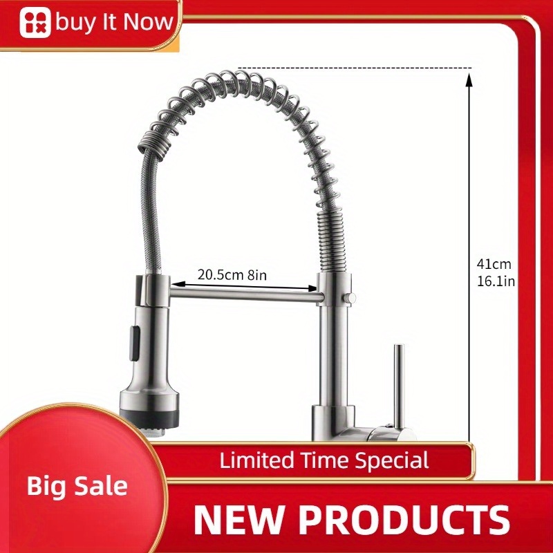 Modern Kitchen Faucet With Pull-down Sprayer. Single Handle And Lever ...