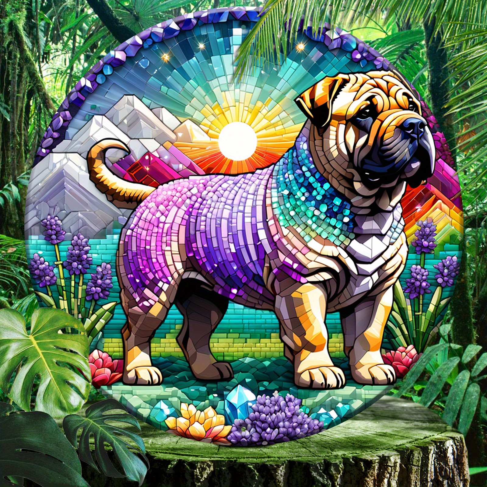 Panneau En Aluminium Lavande Chinese Shar pei : Impression - Temu France