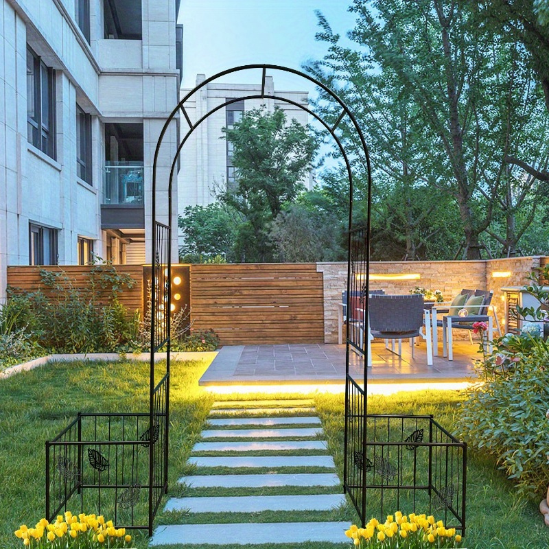 Metal Garden Arch Garden Arbor Trellis Climbing Plants - Temu