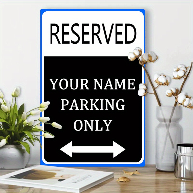 Custom Personalized Reserved Parking Sign Contemporary Style - Temu