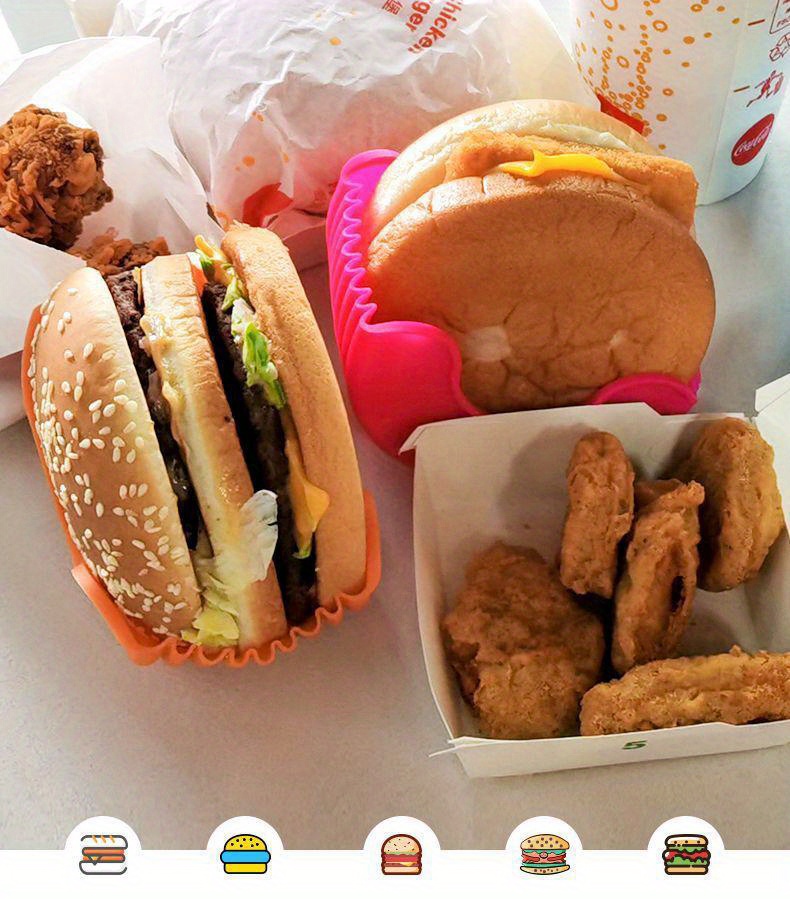 Silicone Burger Holder – Reusable Anti spill Hamburger Press - Temu