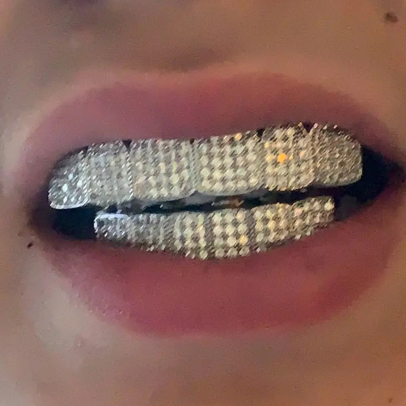 Blingbling Hip Hop Glittering Cubic Zirconia Teeth Grills - Temu