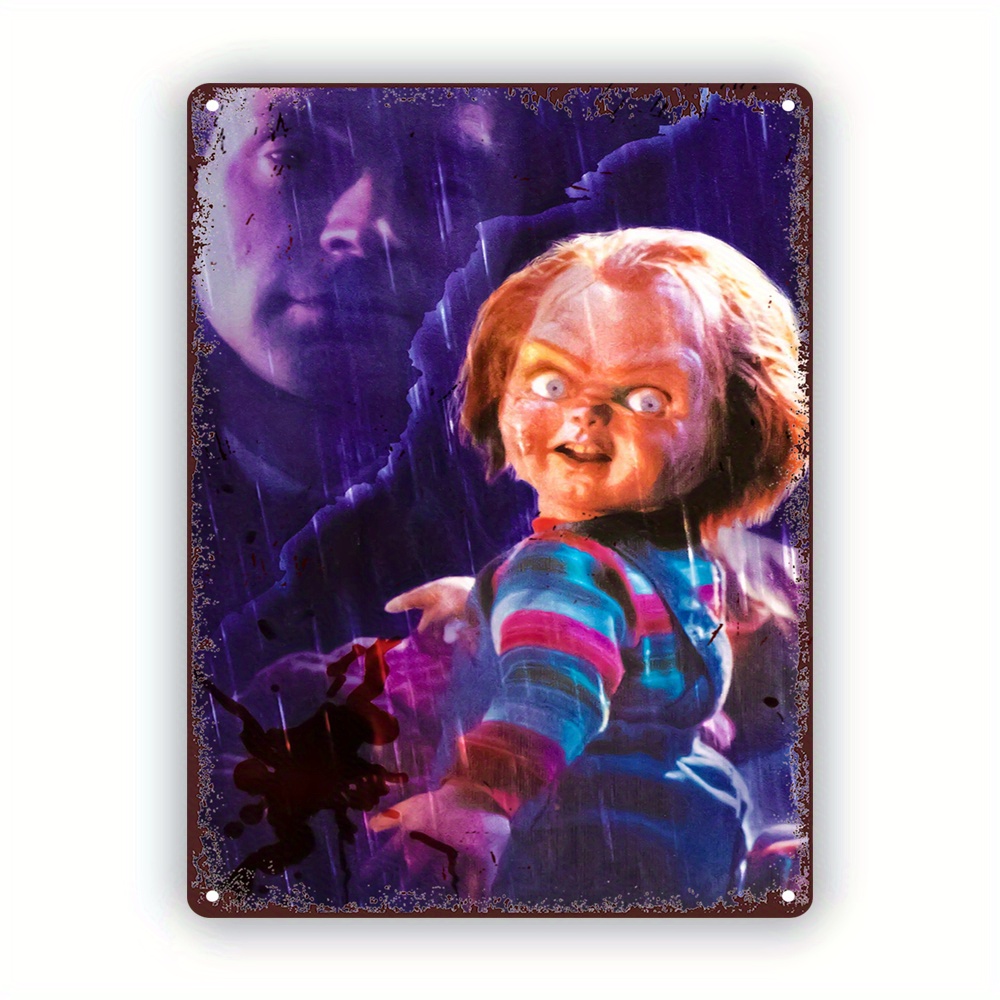 Vintage Horror Film Metal Tin Sign Classic Chucky Doll Man - Temu