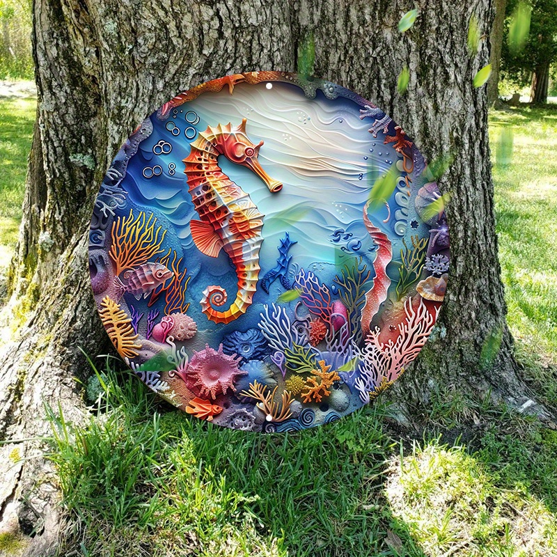 Morski konjić i koraljni greben tematska vodootporna metalna - Temu Croatia