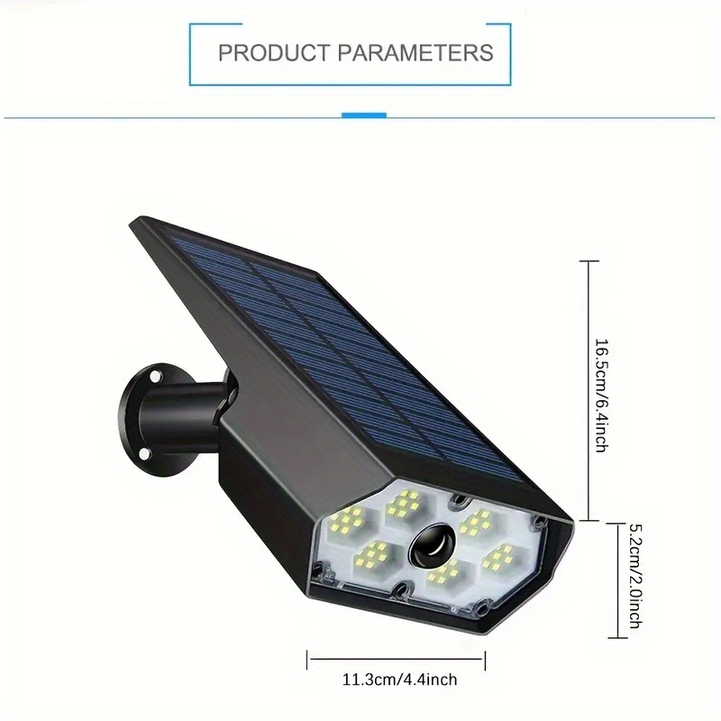 1pc Security Solar Spotlight Pir Motion Sensor Solar Lamp Outdoor High ...
