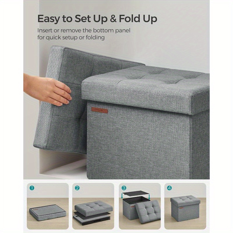 Small Folding Storage Ottoman Foot Rest Stool Cube Footrest - Temu