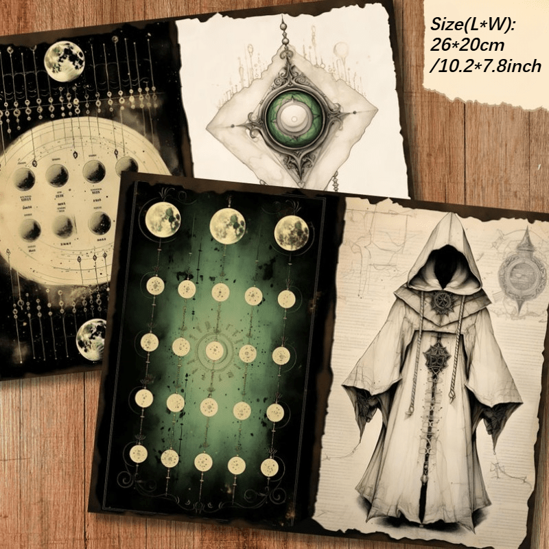 mystical paper set 11 sheets junk journals calligraphy collage art ...