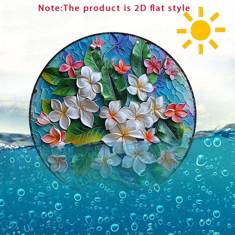 Jasmine Round Aluminum Wall Art Indoor/outdoor Decorative - Temu