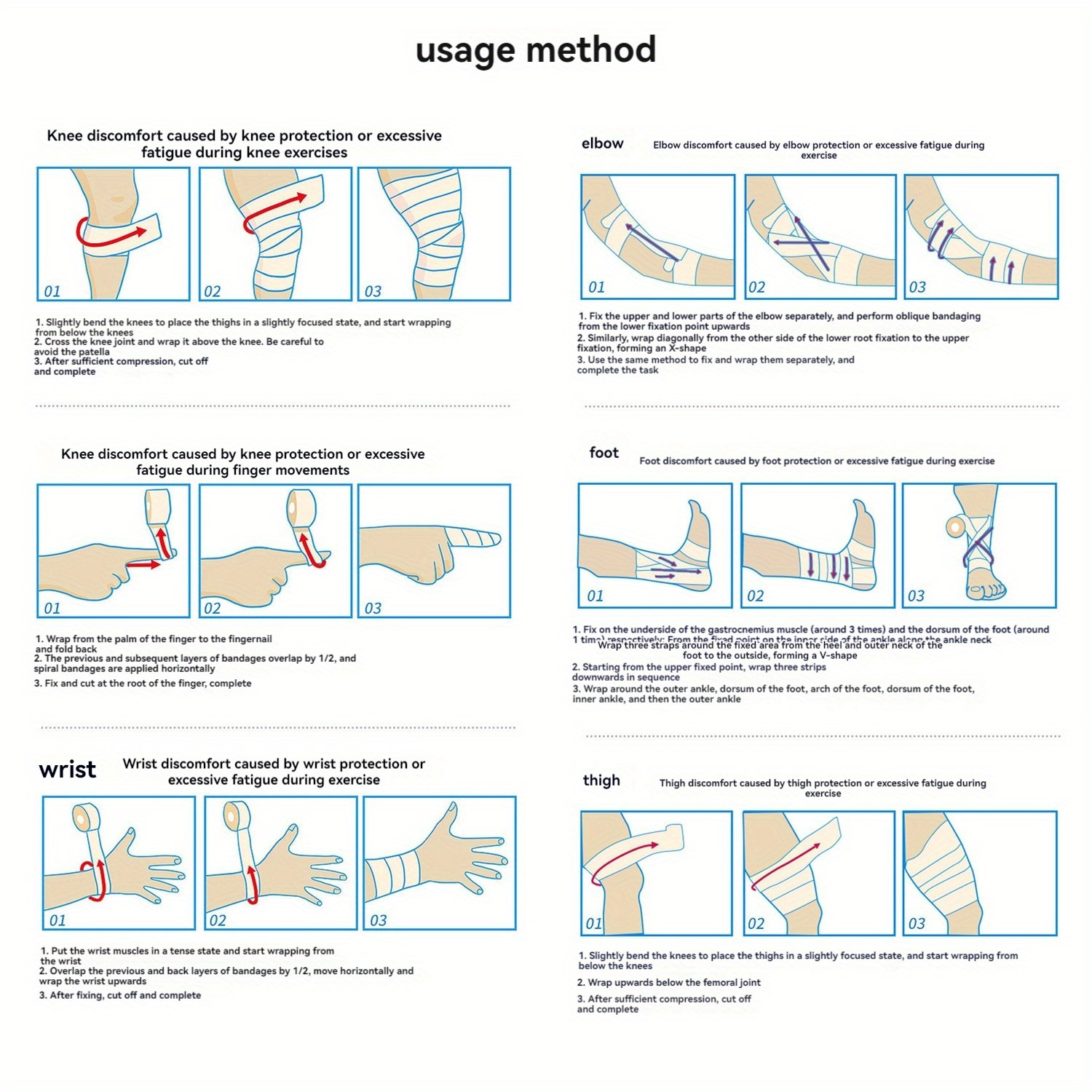 6 kom 4.5m/177.17in Samolepljive trake za zavoj elastični - Temu