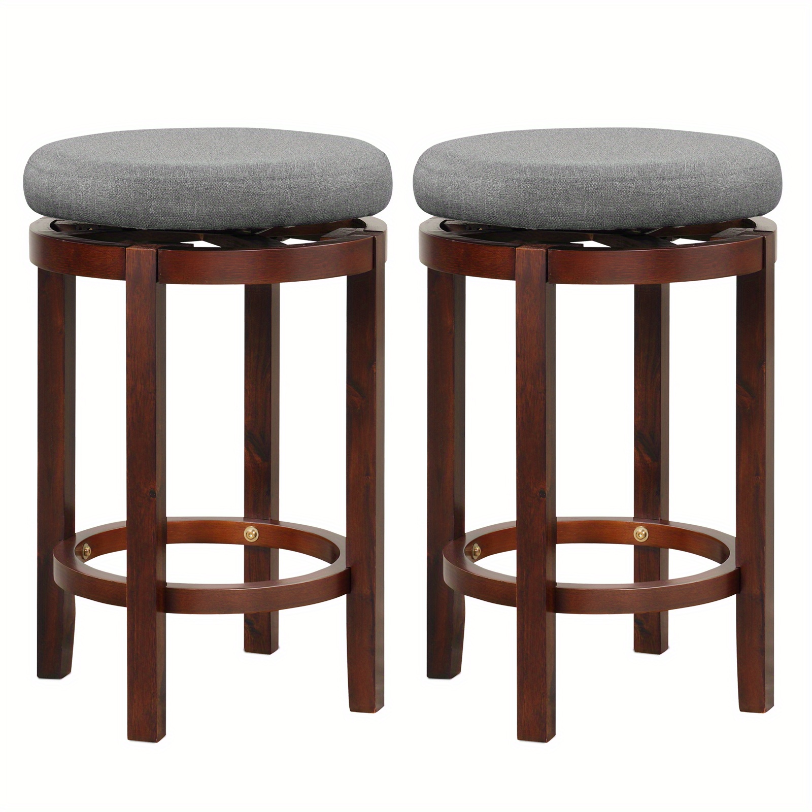upholstered swivel round bar stools wooden pub kitchen Temu