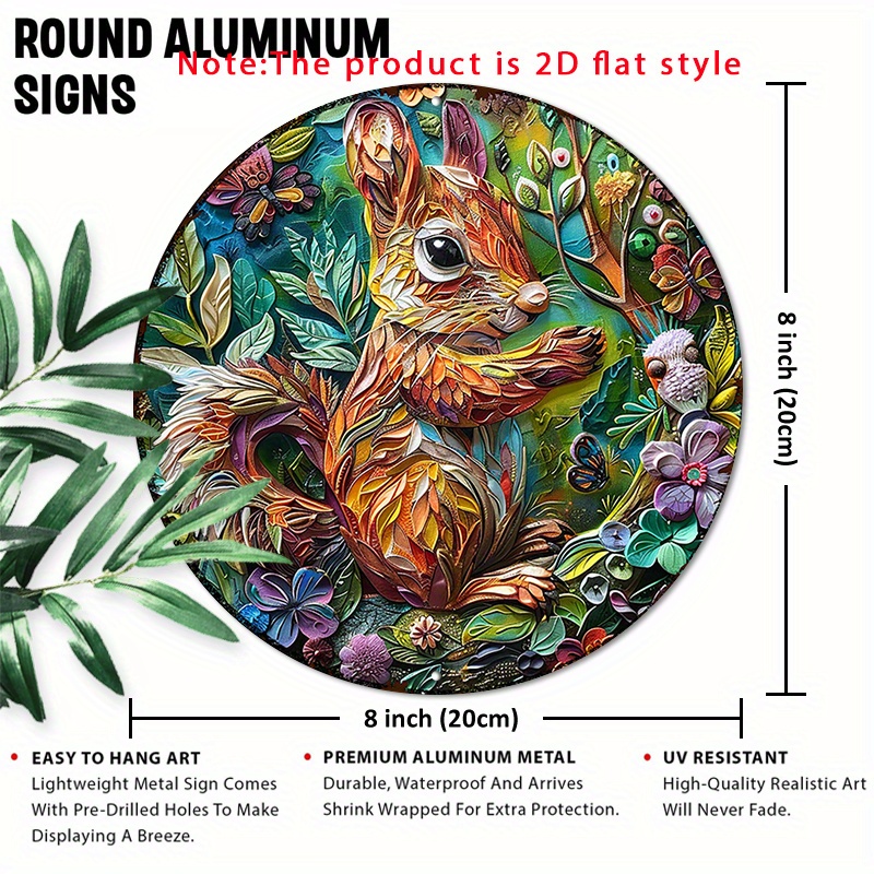 Squirrel themed Round Aluminum Wall Sign Funny Metal - Temu