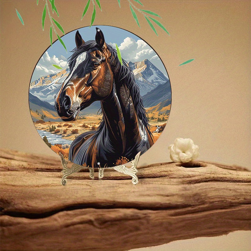 Elegant Horse Black Mane Aluminum Wreath Sign Vintage - Temu