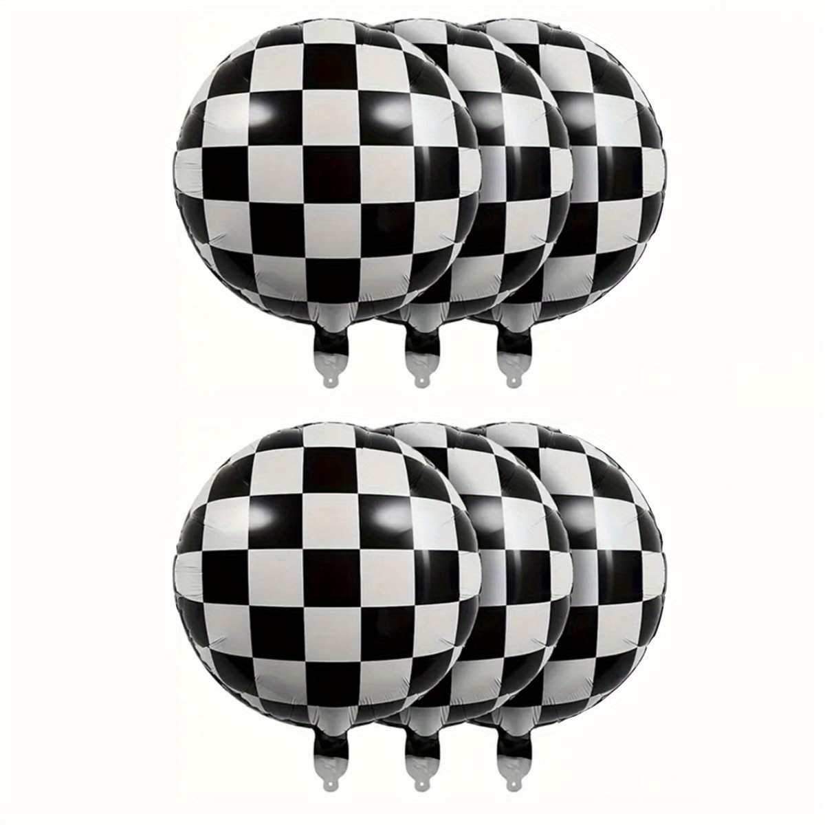 Checkerboard Racing Balloons Black White Plaid Theme Party - Temu
