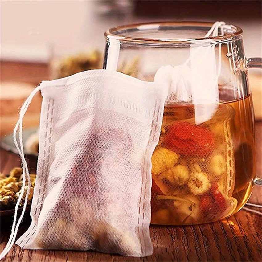 Disposable Tea Filter Bags Drawstring Herb Infusion Sachets - Temu