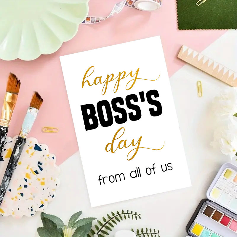 1pc Happy Boss's Day Greeting Card, 4.7x7.1 Inch - Appreciation Thank ...