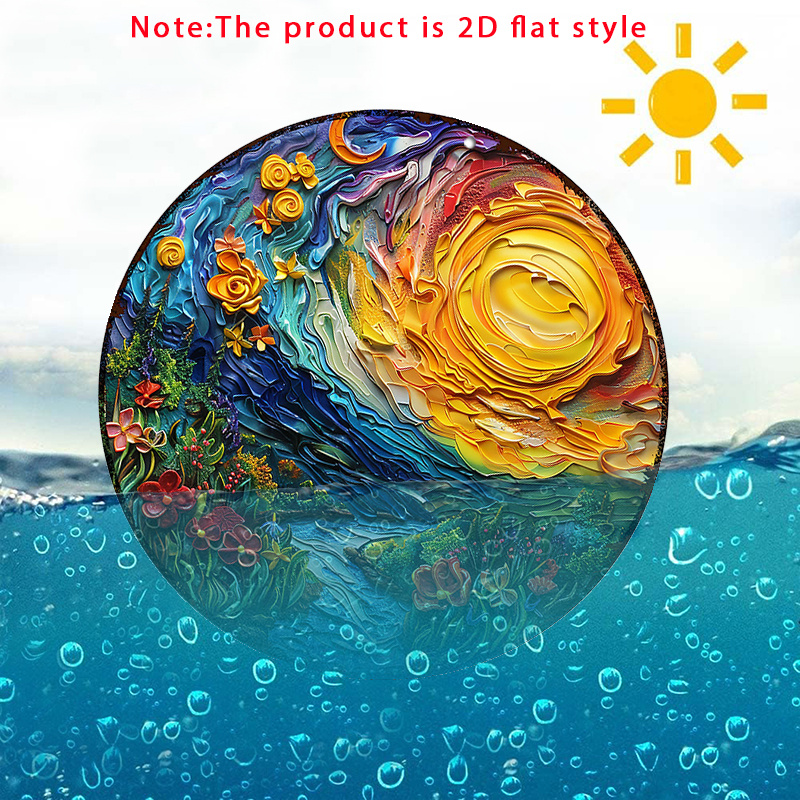 Sun-themed 8x8" Round Aluminum Wall Decor Sign - Durable Metal, Indoor ...