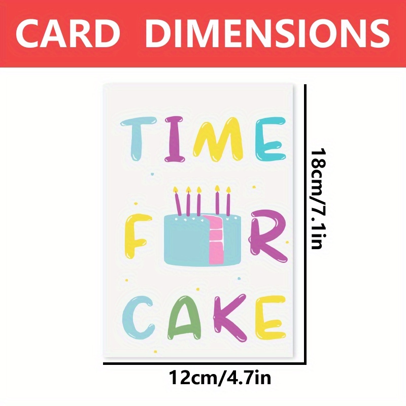 Happy Birthday Greeting Card Envelopes Funny "time Cake" - Temu