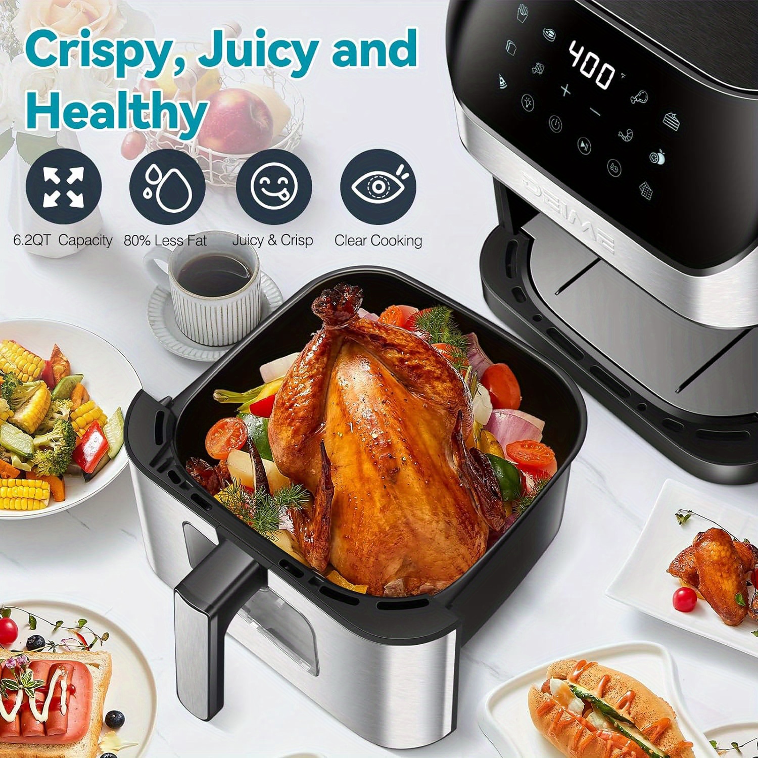 Air Fryer 6. 2qt Oilless Hot Airfryer Healthy Cooker Small - Temu