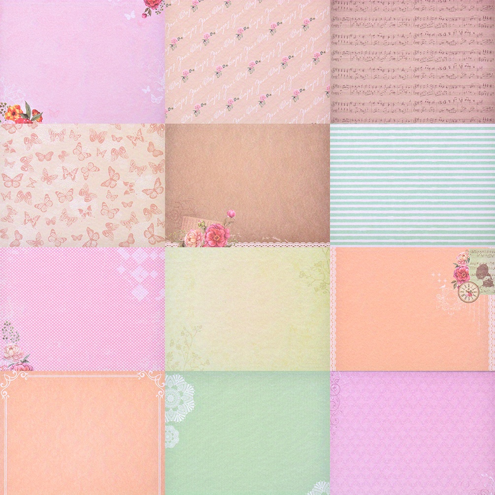 Vintage inspired Scrapbook Paper Set Fantasy Floral Designs - Temu