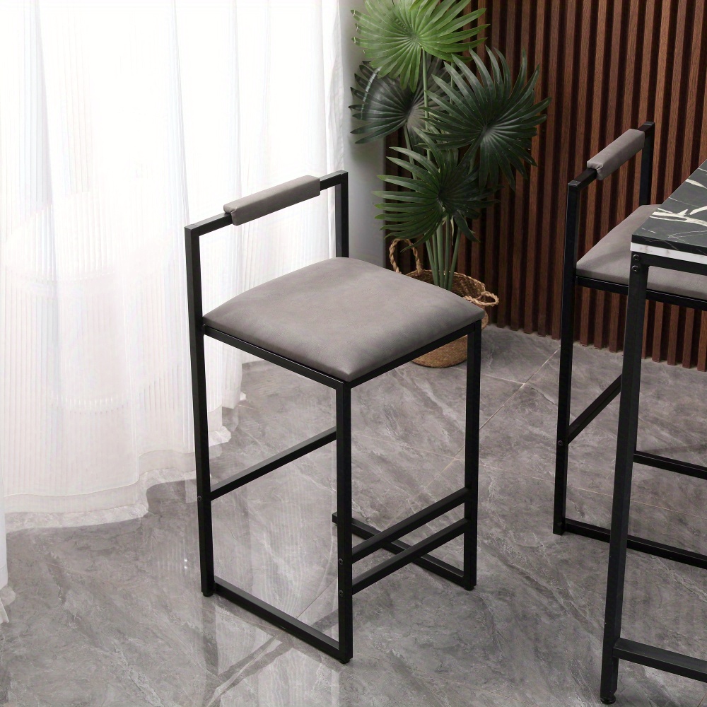Bar Stools Modern Pu Leather Barstools Counter Height Bar - Temu