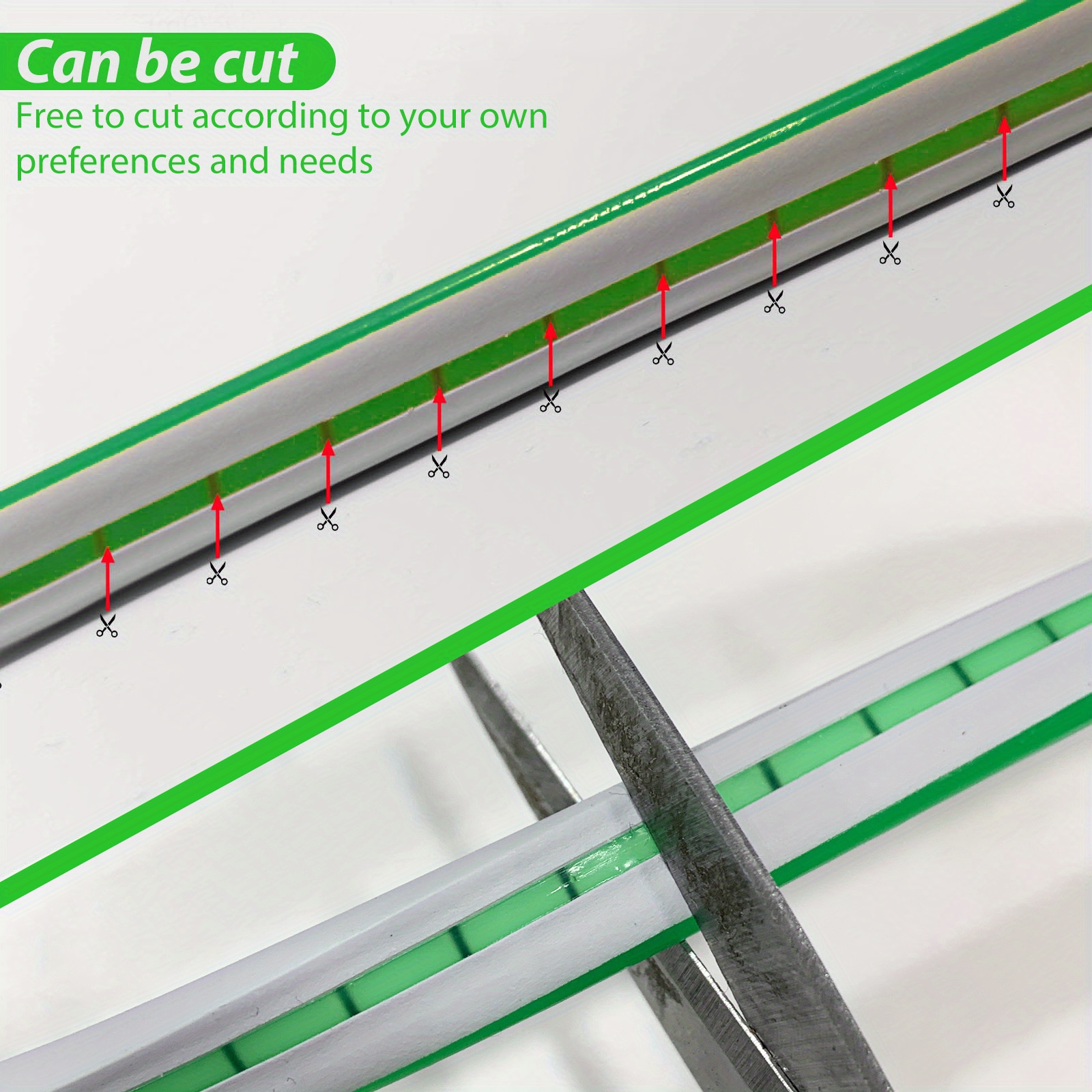 3.28ft / Led Green Neon Ribbon Push Button Control Lights - Temu