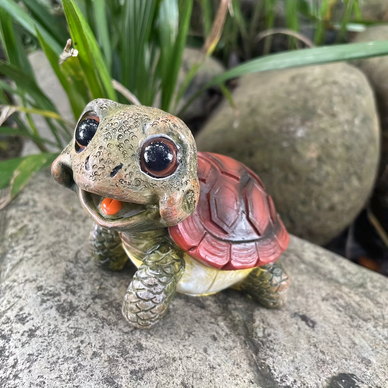 Whimsical Cartoon Turtle Resin Figurine Perfect Garden Patio - Temu