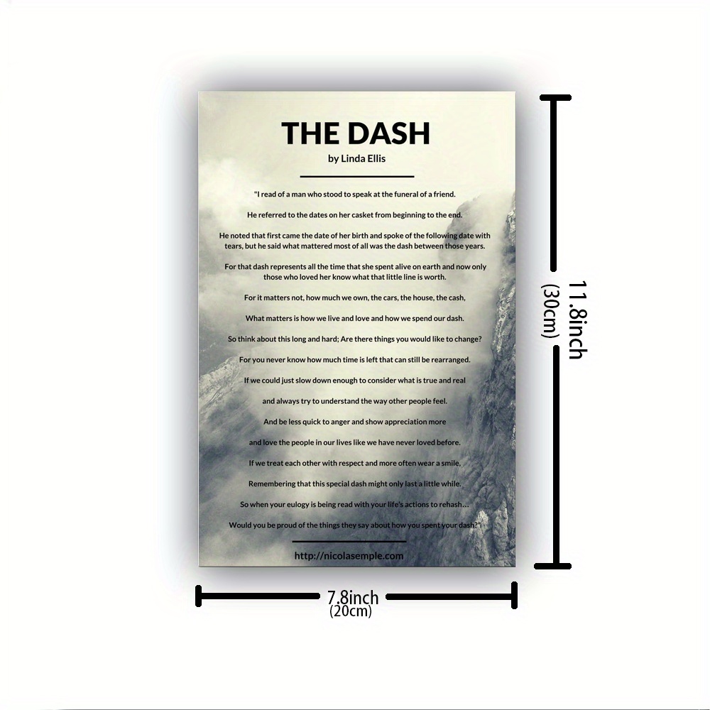 1 Piece Wooden Picture Frame The Dash Poem Wall Art Vintage Poster ...