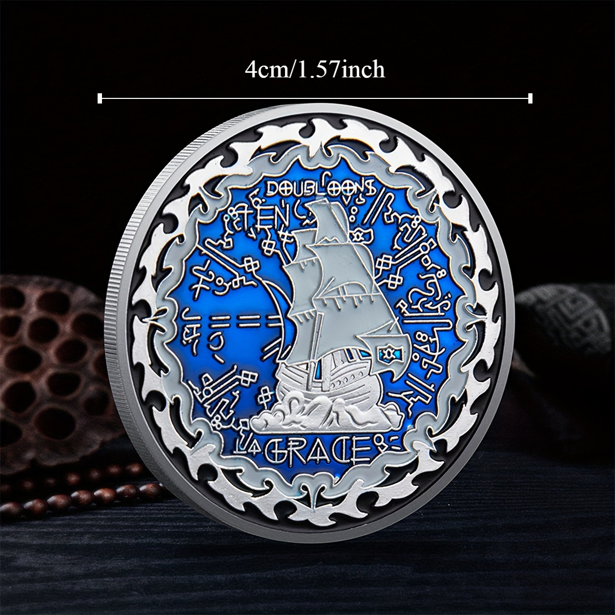 exquisite lion sea skull pirate ship coin - Temu