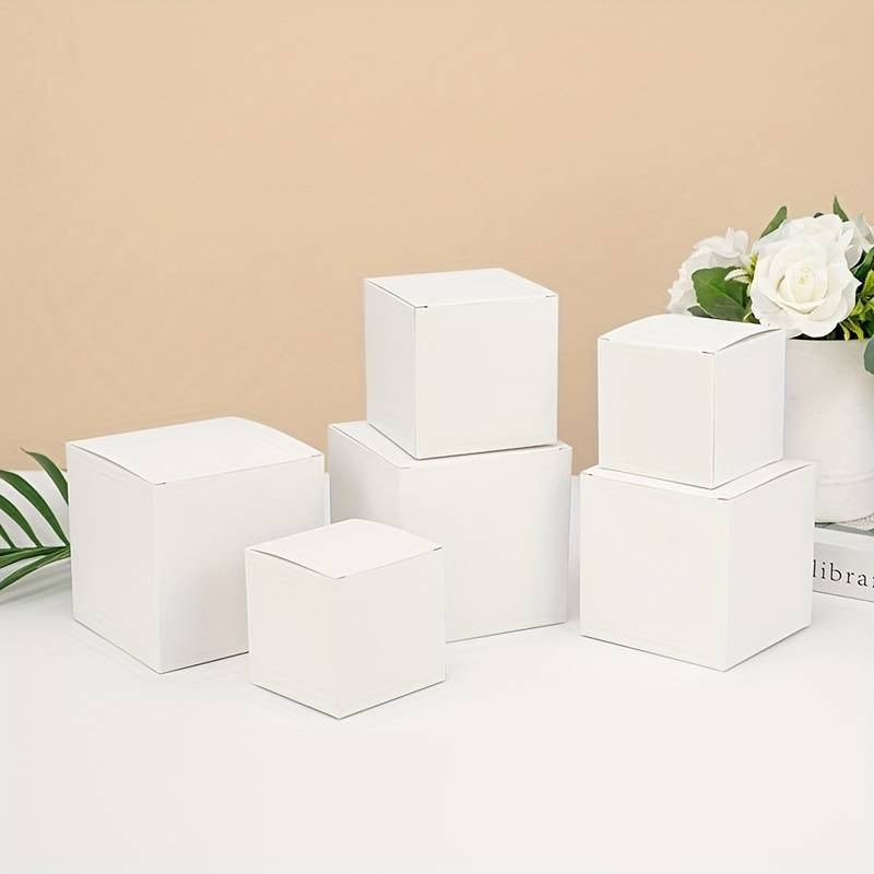 Square Kraft Paper Gift Boxes In Black White Brown Perfect - Temu