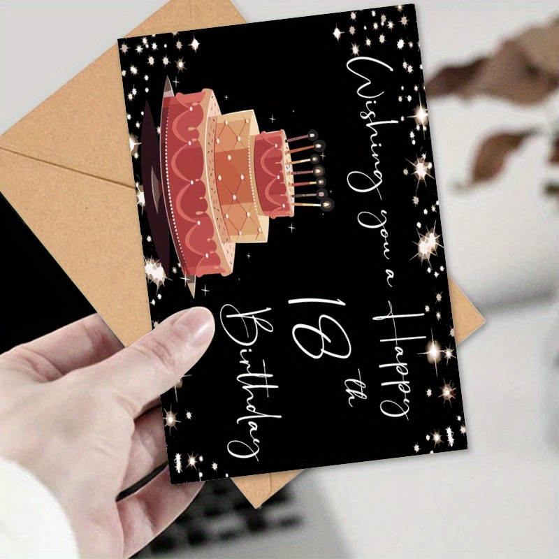1pc 18th Birthday Greeting Card With Envelope Fun Celebratory Happy ...