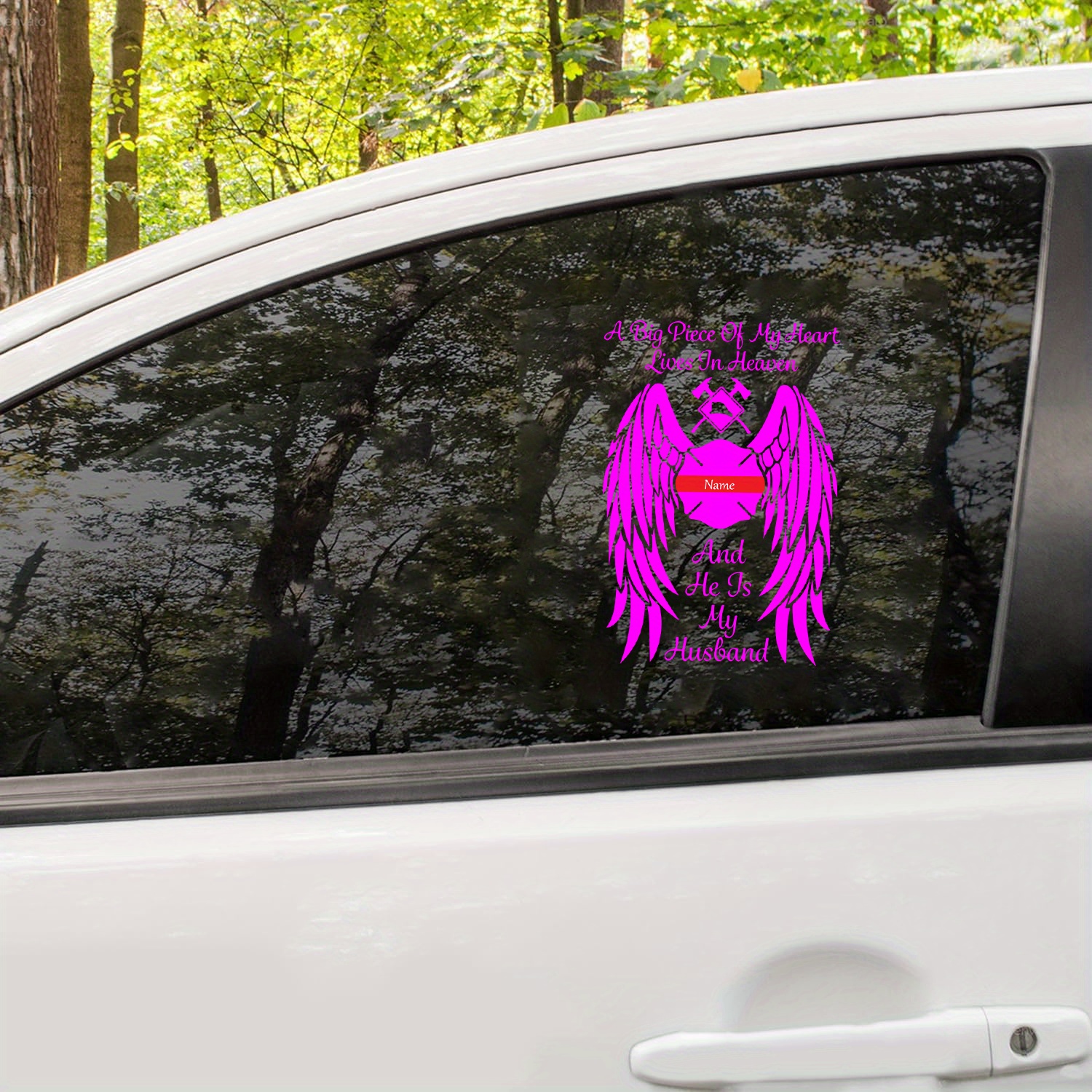Custom Pink Firefighter Memorial Decal Angel - Temu