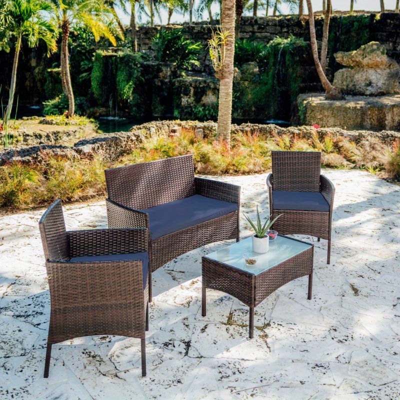 Patio Furniture Wicker Conversation Set • 1x Love Seat • 2x - Temu