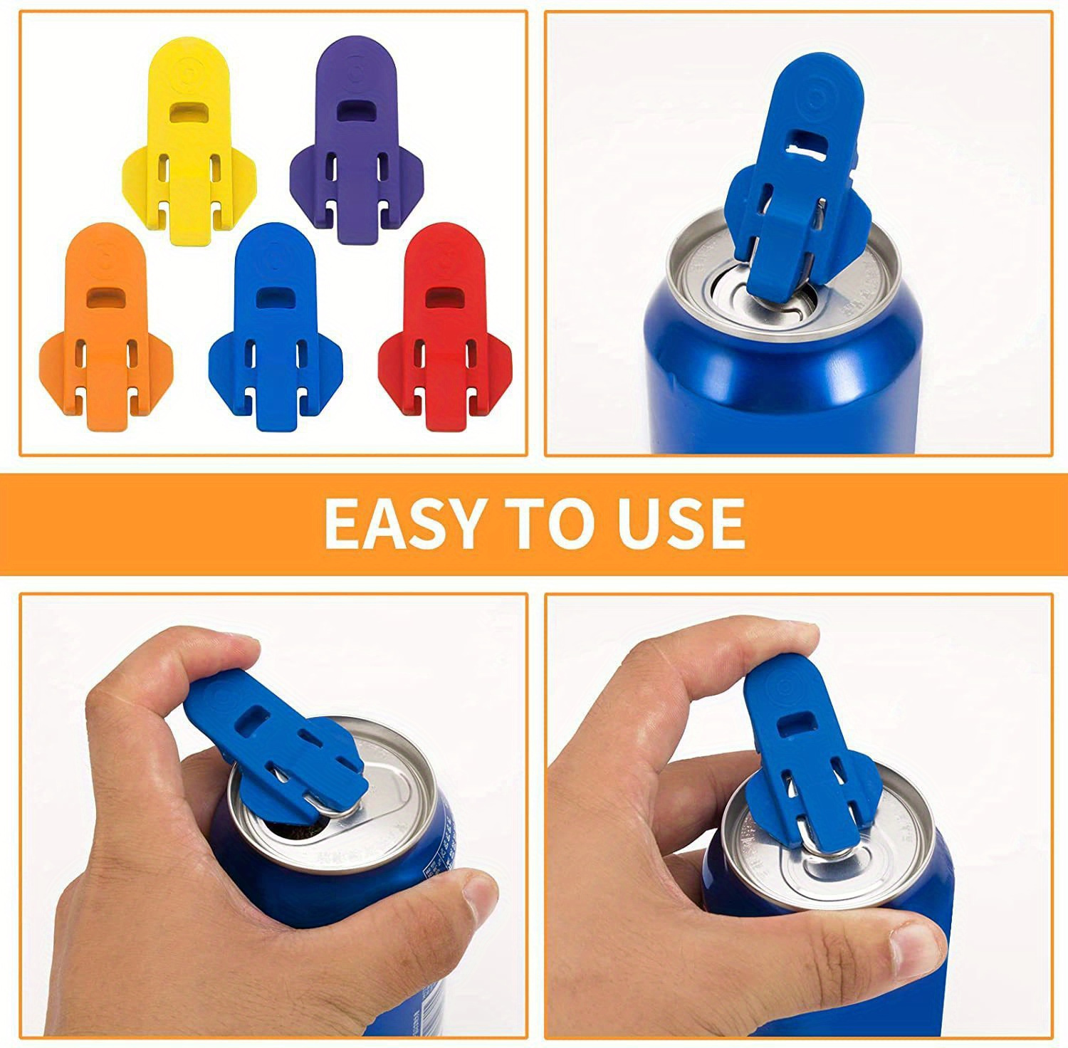 Plastic Soda Beer Opener Dust Insect Proof Handheld Lid - Temu