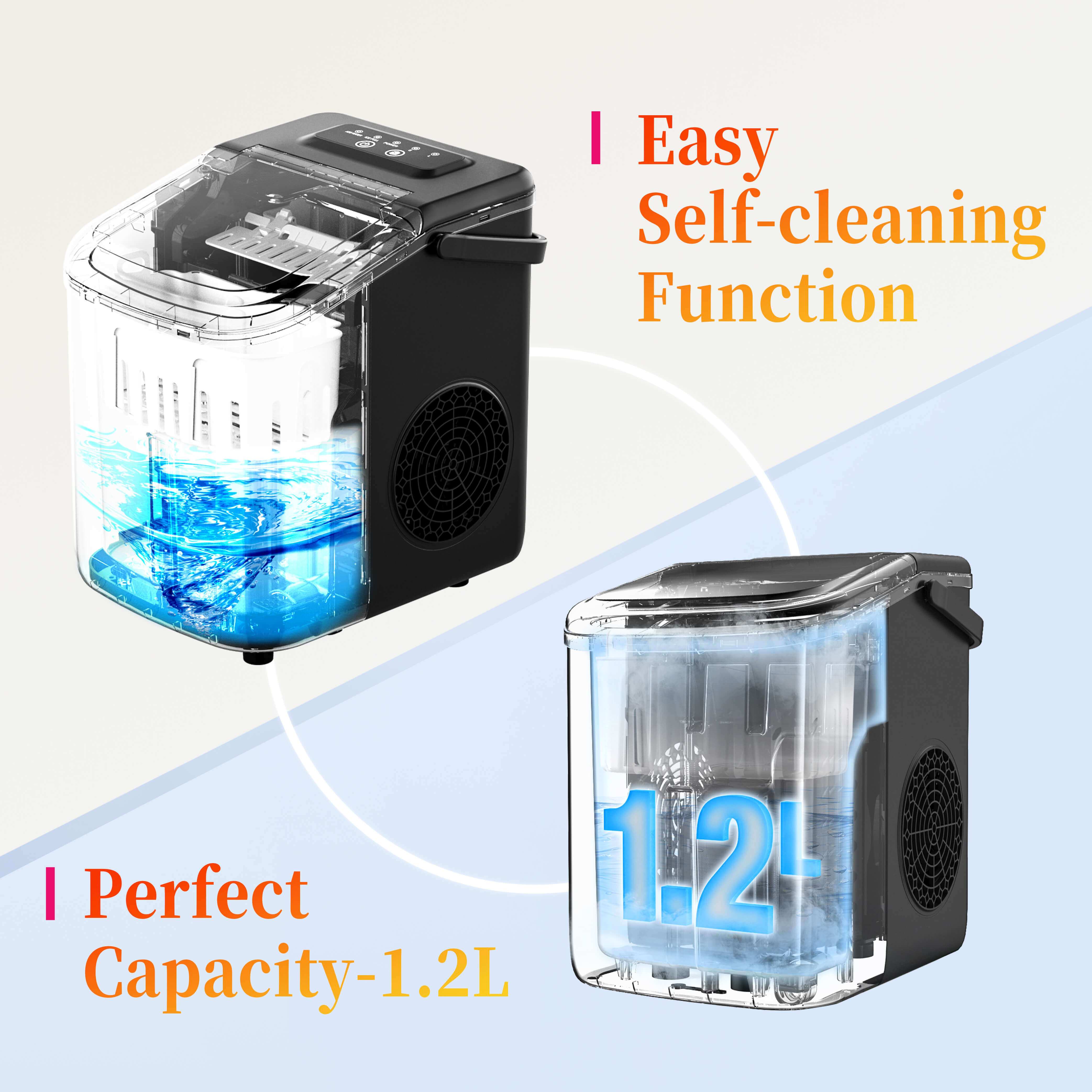 Efficient Ice Maker Self cleaning 9 Ice Cubes In - Temu