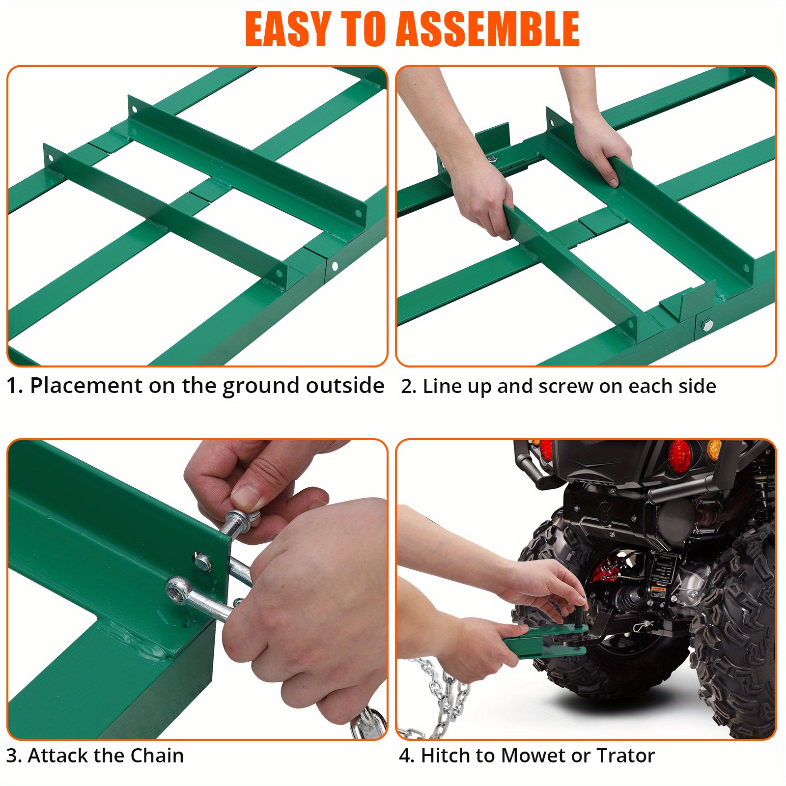 Width Tow Behind Yard Lawn Leveling Tool Drag Harrow - Temu