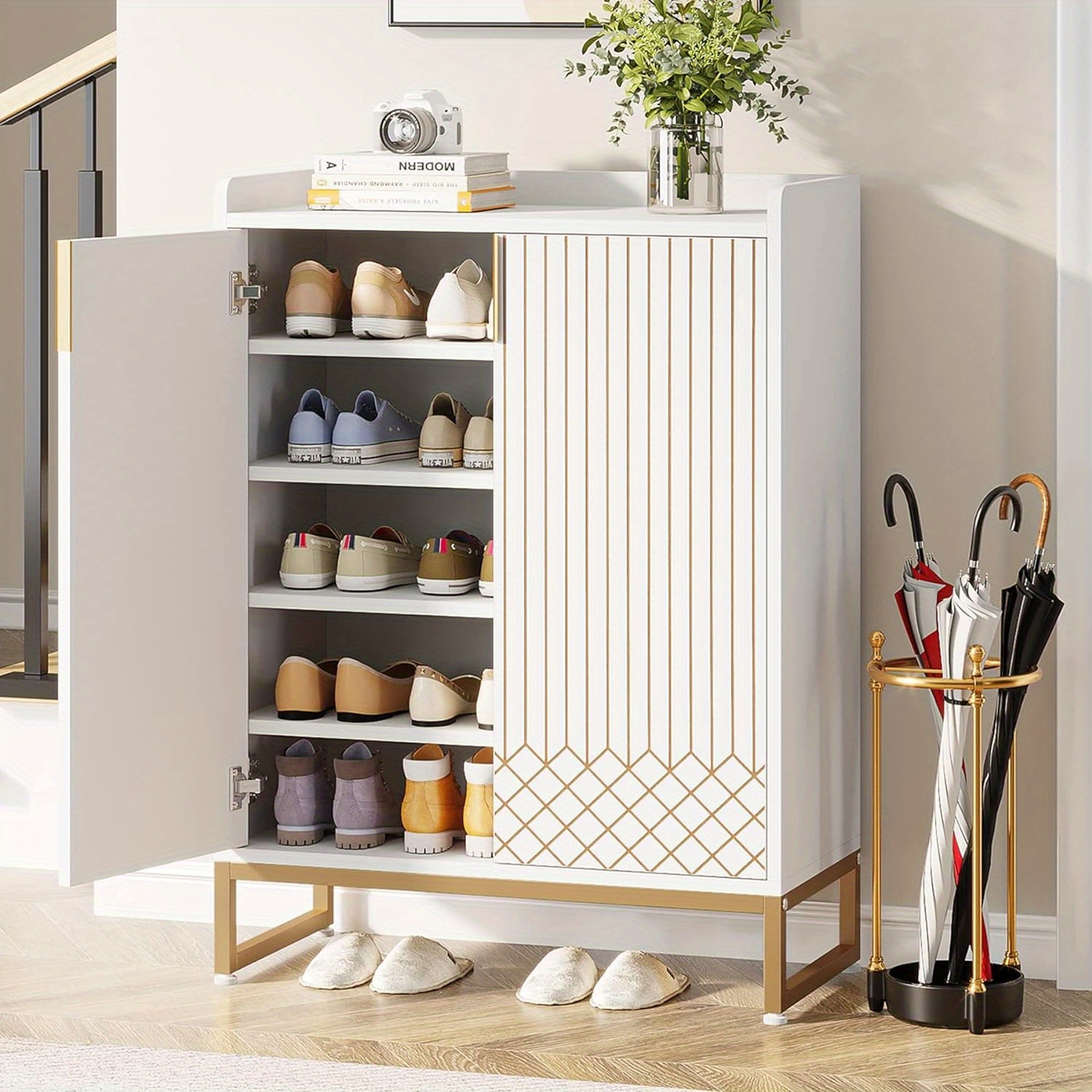 Modern shoe cabinet white store